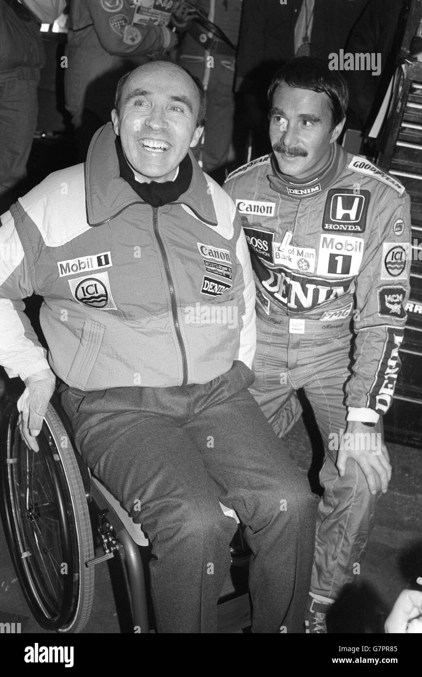 Frank williams and nigel mansell Black and White Stock Photos & Images - Alamy