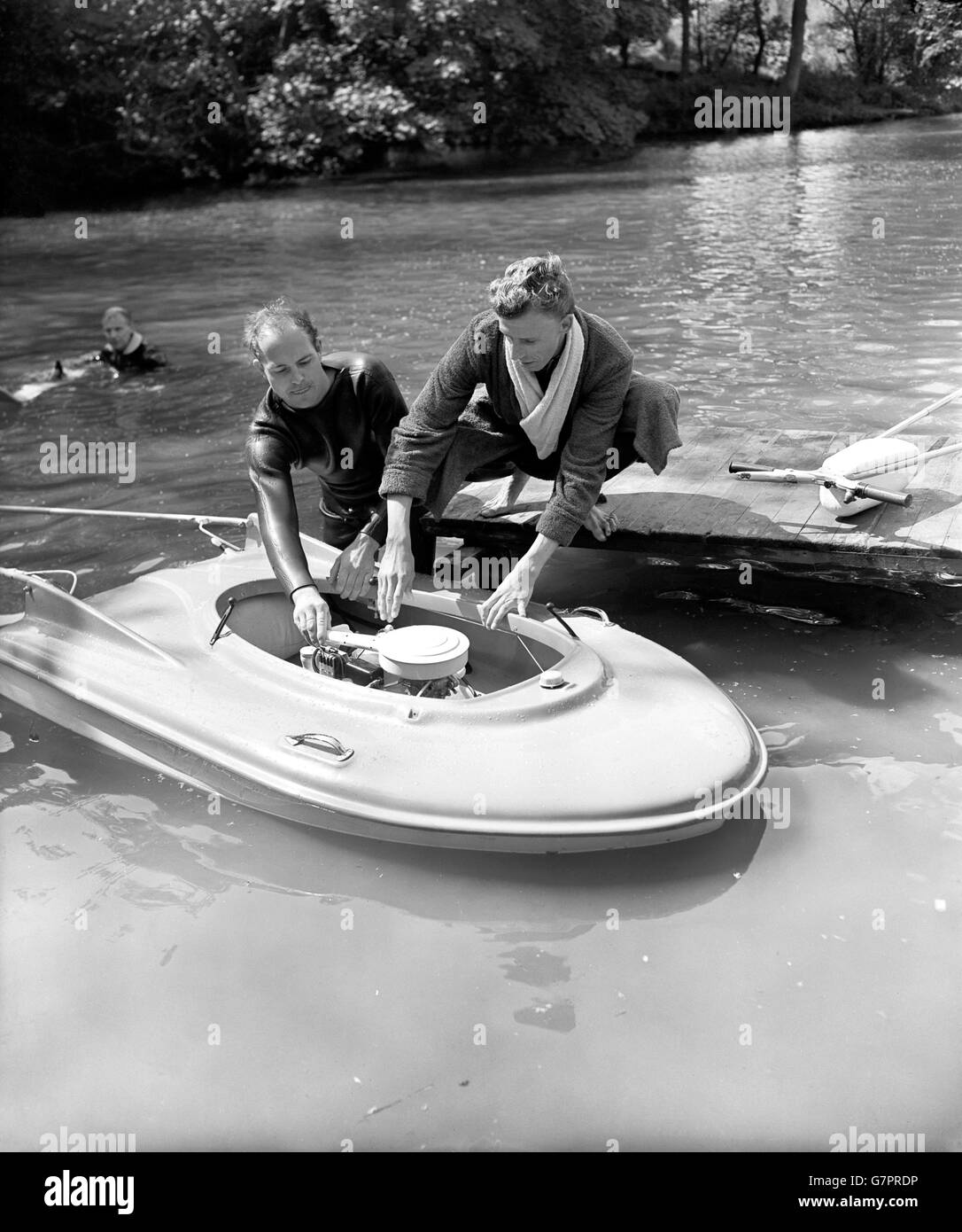 Powered water craft Black and White Stock Photos & Images - Alamy
