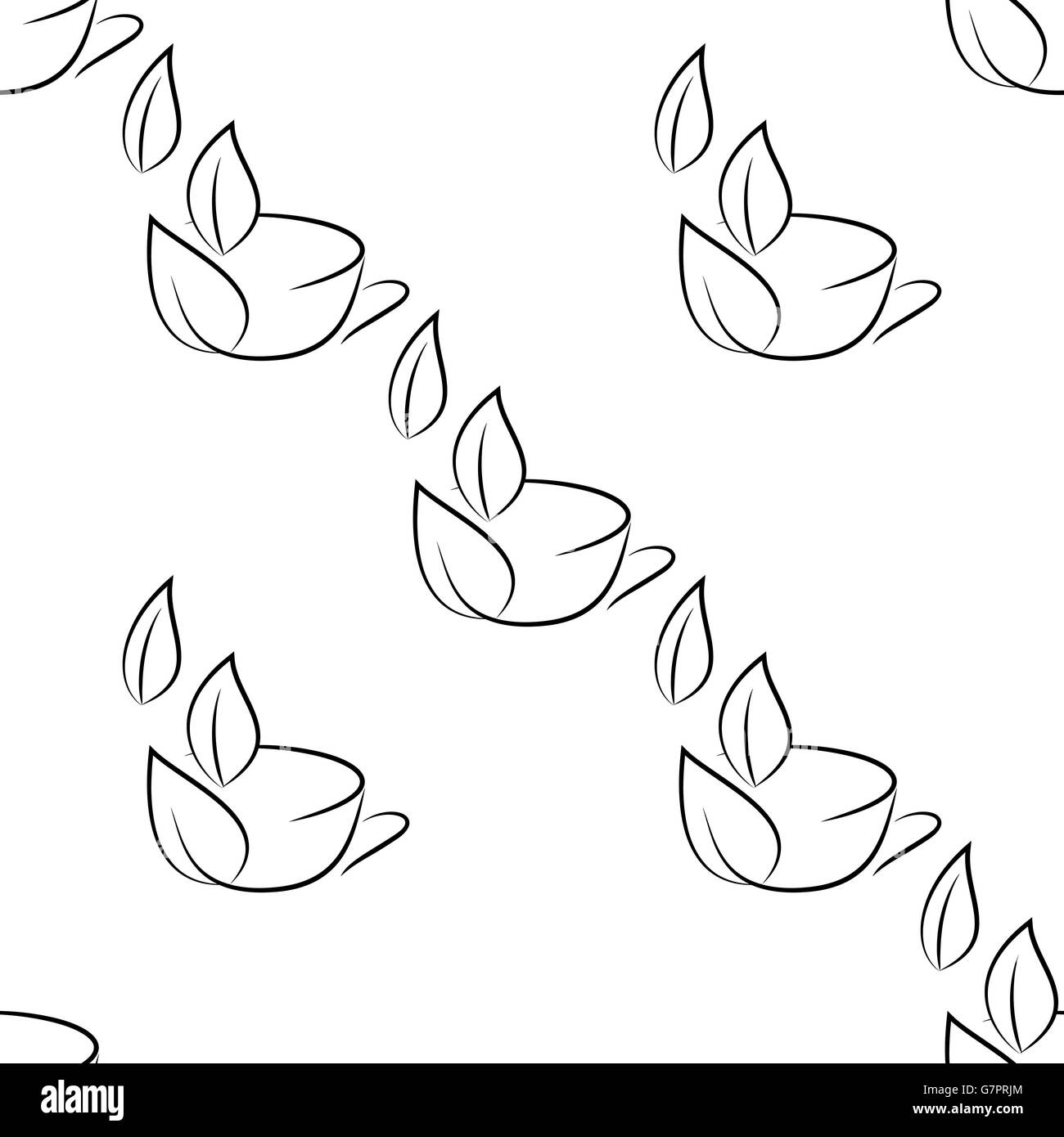 Seamless pattern white tea cups Cut Out Stock Images & Pictures - Alamy