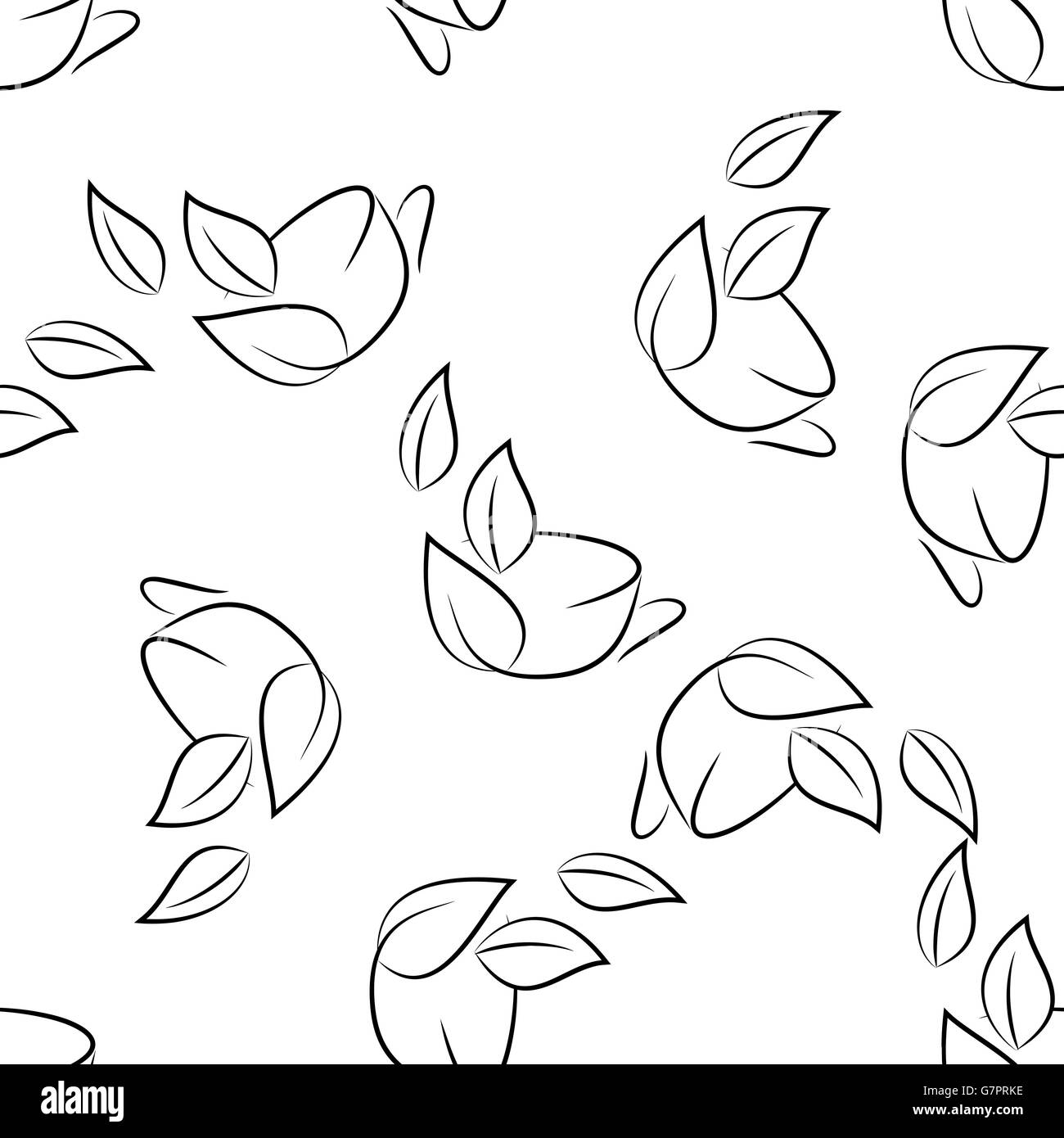 Seamless pattern white tea cups Cut Out Stock Images & Pictures - Alamy