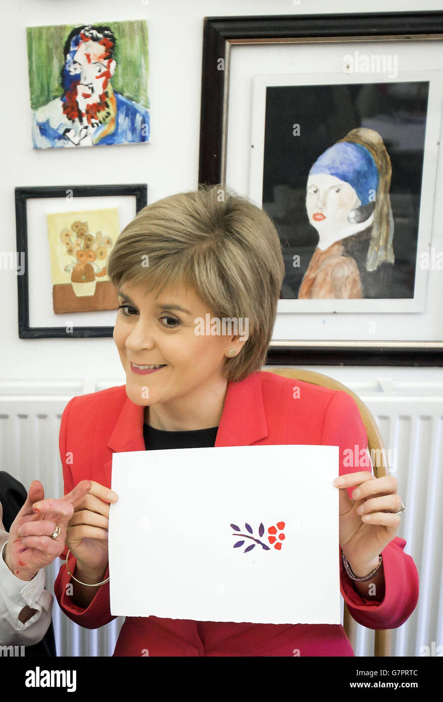 Sturgeon visits regeneration project in castlemilk hi-res stock ...