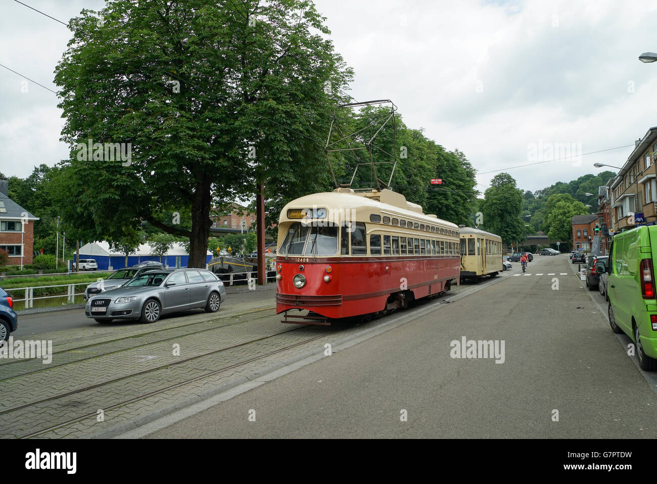 ASVi Tramway Museum PCC Tramcar at Thuin Ville Basse -1 Stock Photo - Alamy