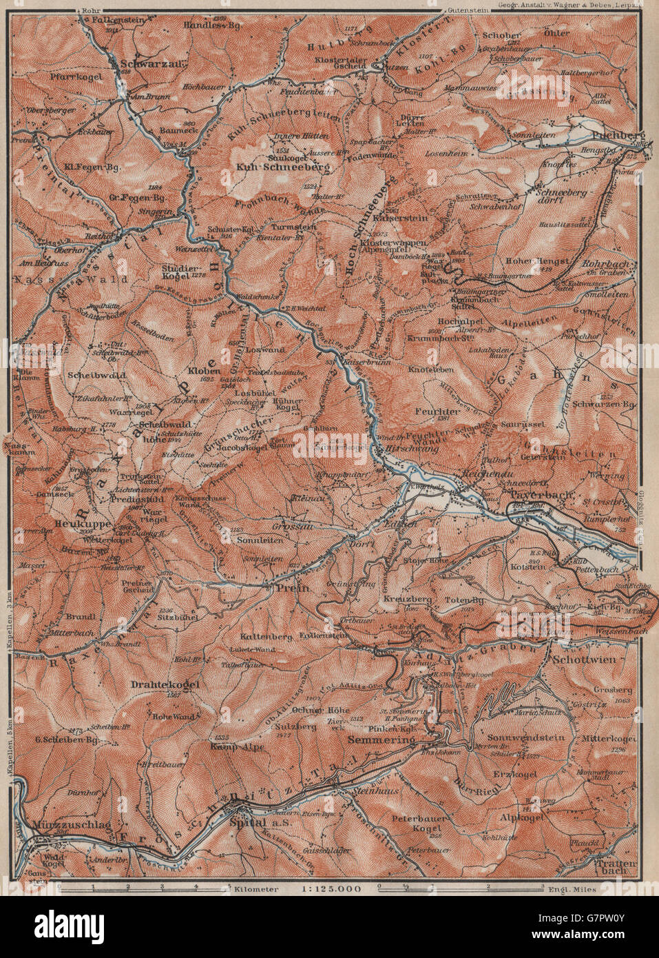 Vintage austria alps map hi-res stock photography and images - Alamy