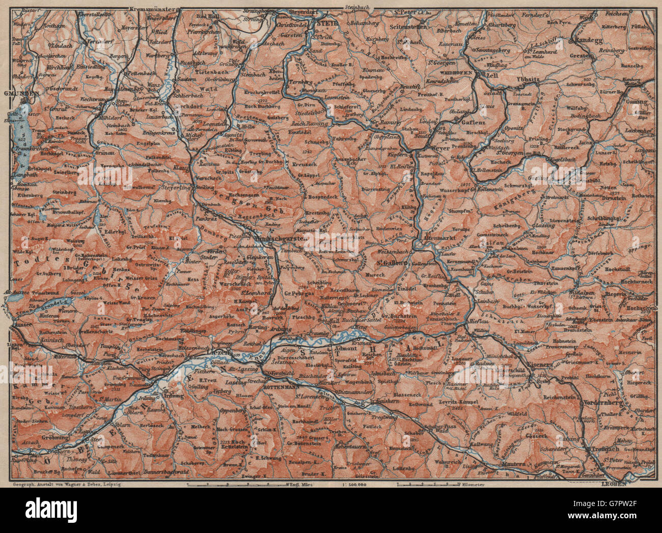 Vintage austria alps map hi-res stock photography and images - Alamy