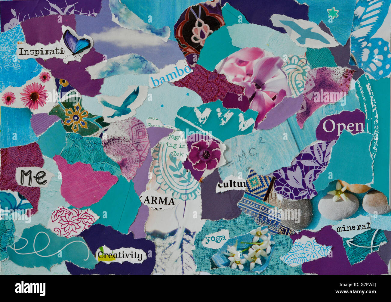 Creative Atmosphere art mood board collage sheet in colorful nature ...