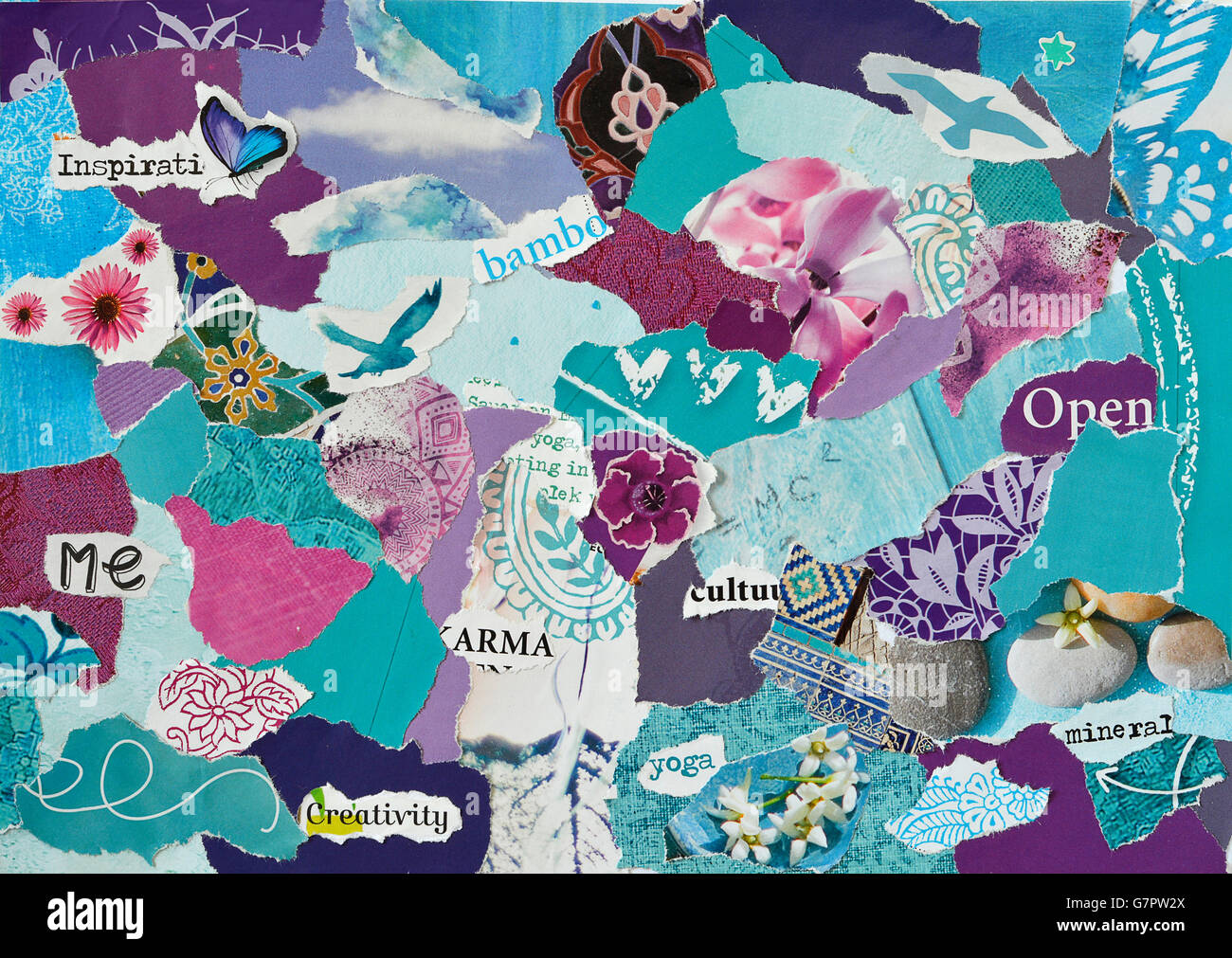 Creative Atmosphere art mood board collage sheet in colorful nature ...