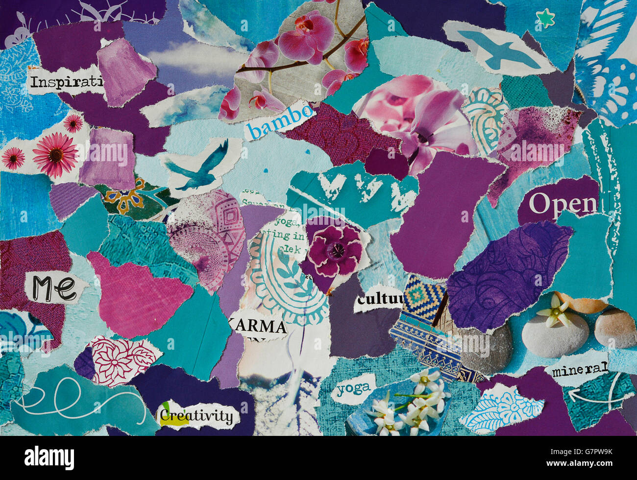 Creative Atmosphere art mood board collage sheet in colorful nature ...