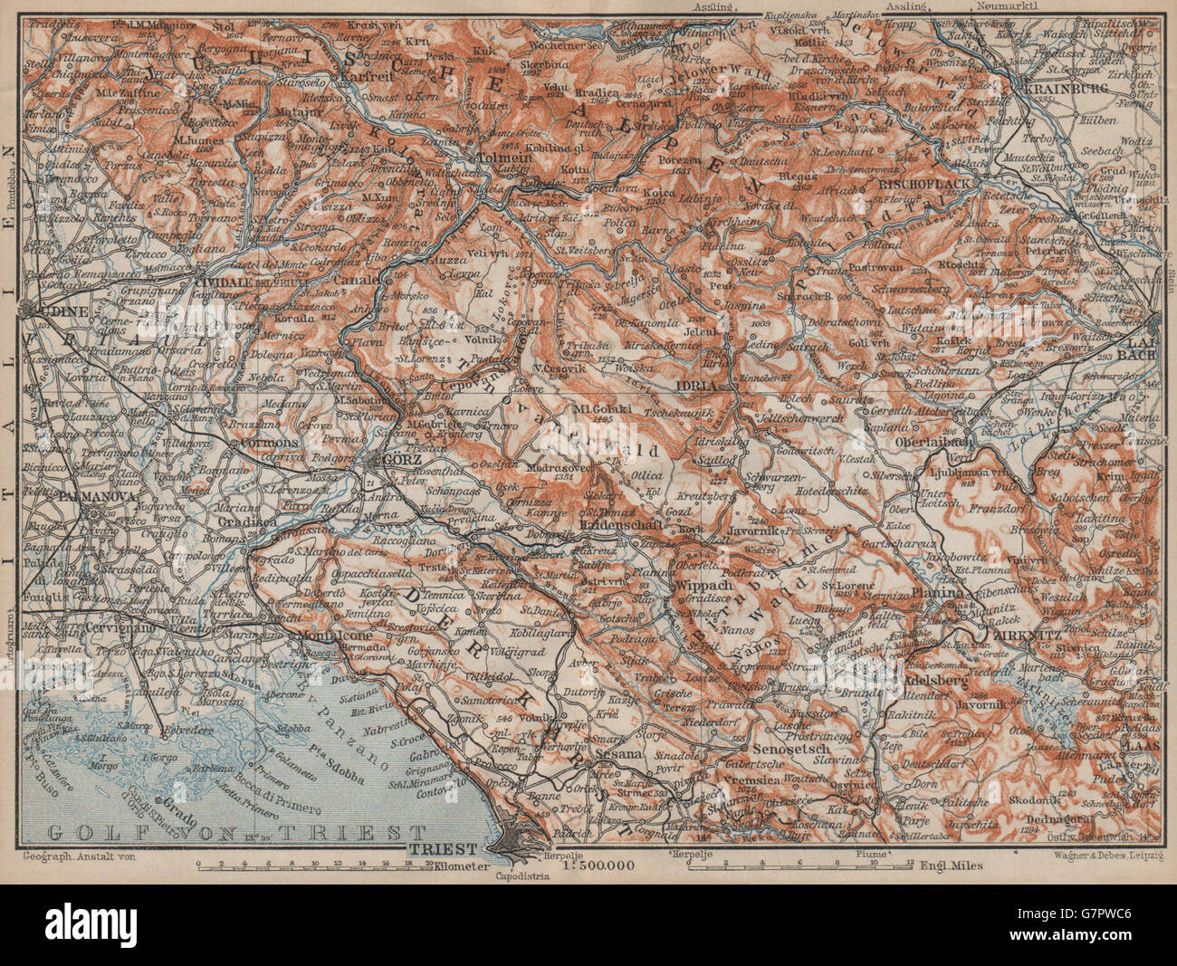 Vintage austria alps map hi-res stock photography and images - Alamy