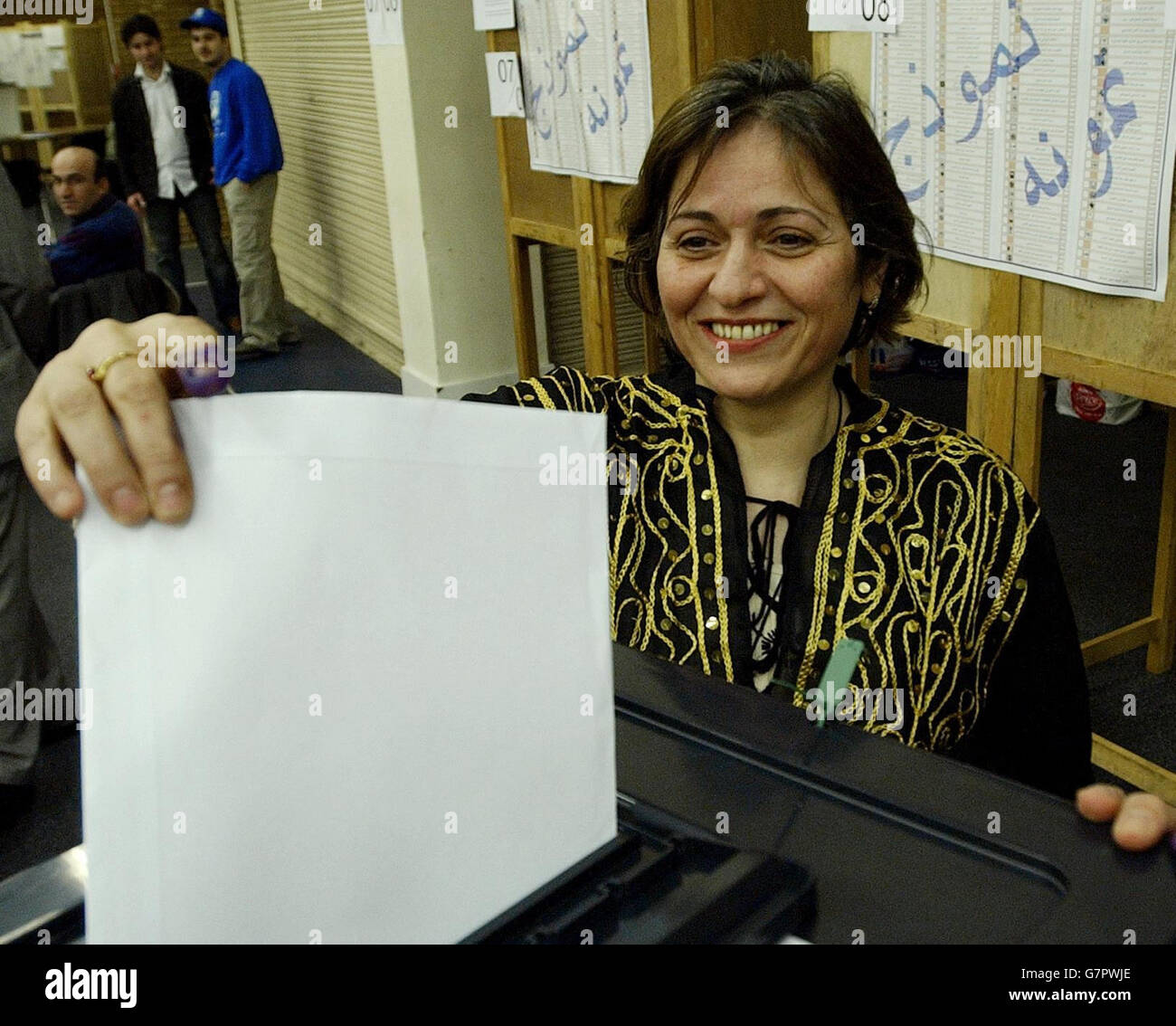 Susan Abraham from Iraq now living in NW1 London, posts her ballot in ...