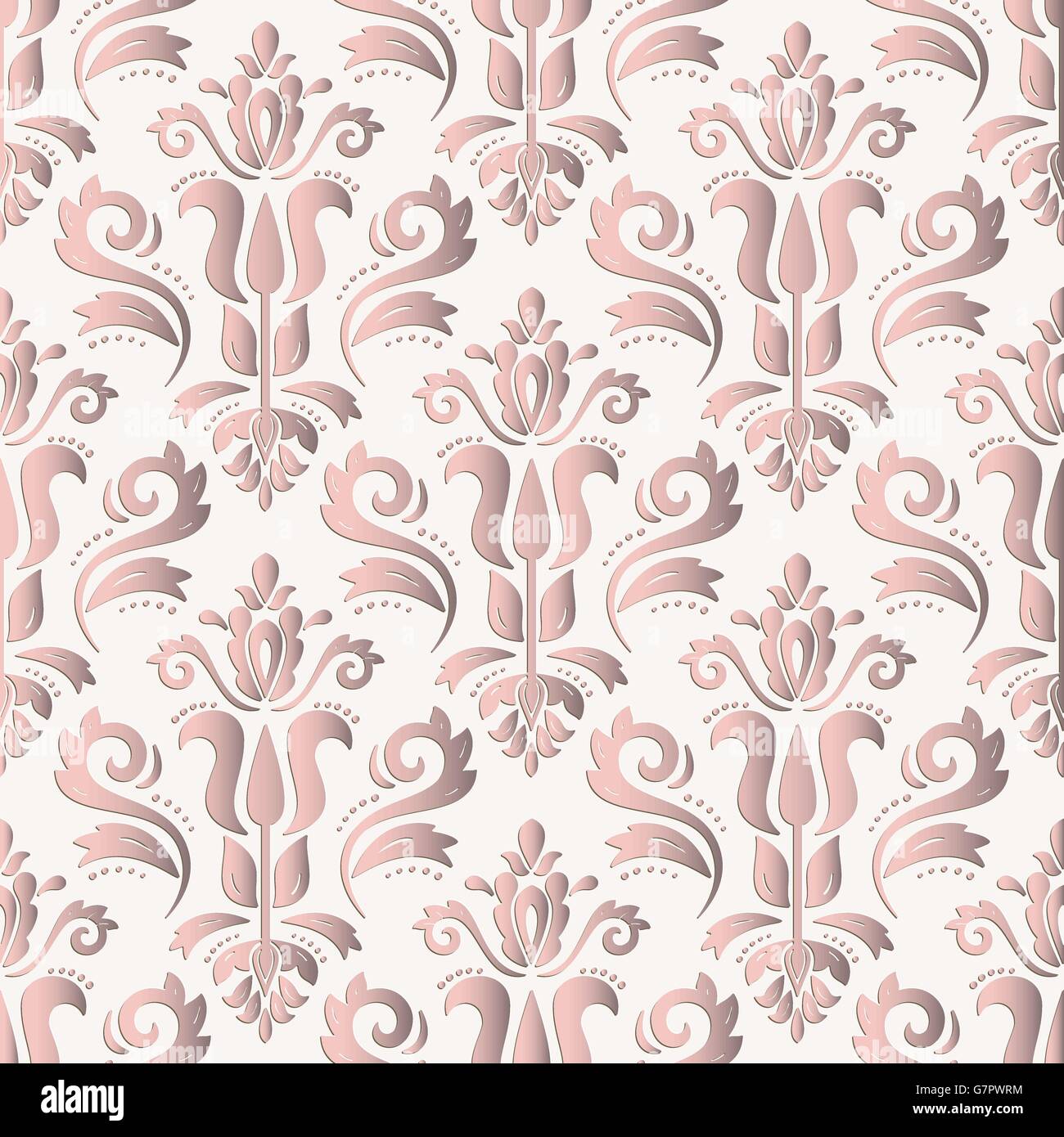 Seamless Vector Oriental Pattern With 3D Elements Stock Vector Image & Art - Alamy