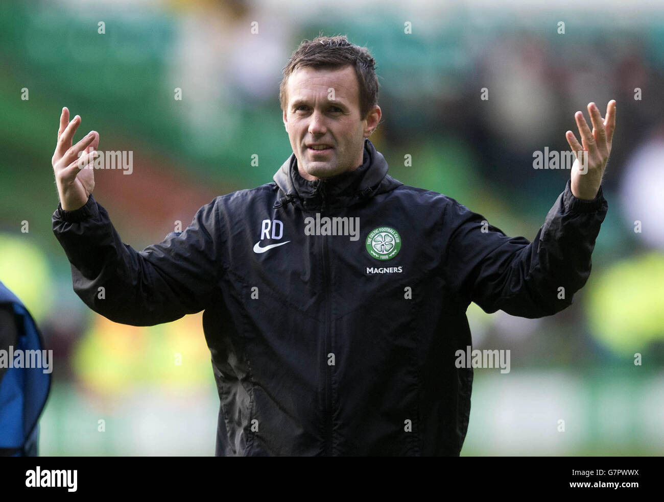Celtic manager Ronny Deila celebrates at the end of the Scottish ...