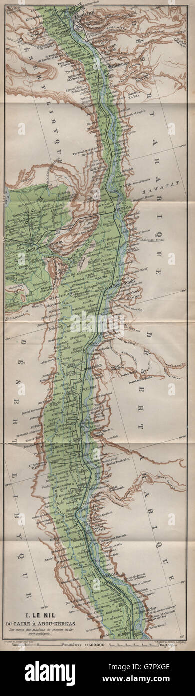 NILE RIVER VALLEY Cairo-Al Qababt-Beni Suef-Samalut-Minya. Egypt, 1914 ...