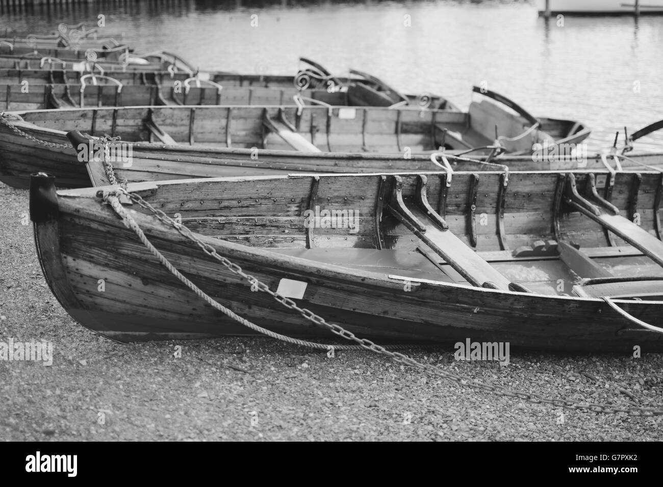 Wooden rowing boat Stock Photo - Alamy