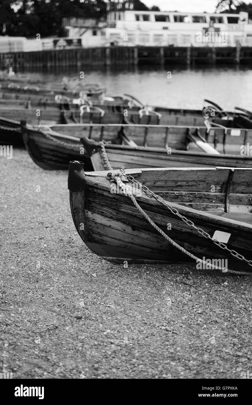 Wooden rowing boat Stock Photo - Alamy