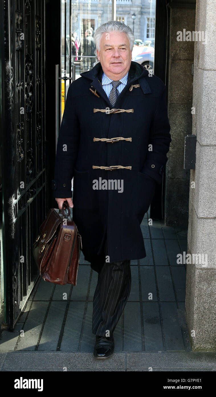 Dr Peter Bacon, economic consultant and former stockbroker, leaving Leinster House, Dublin ...