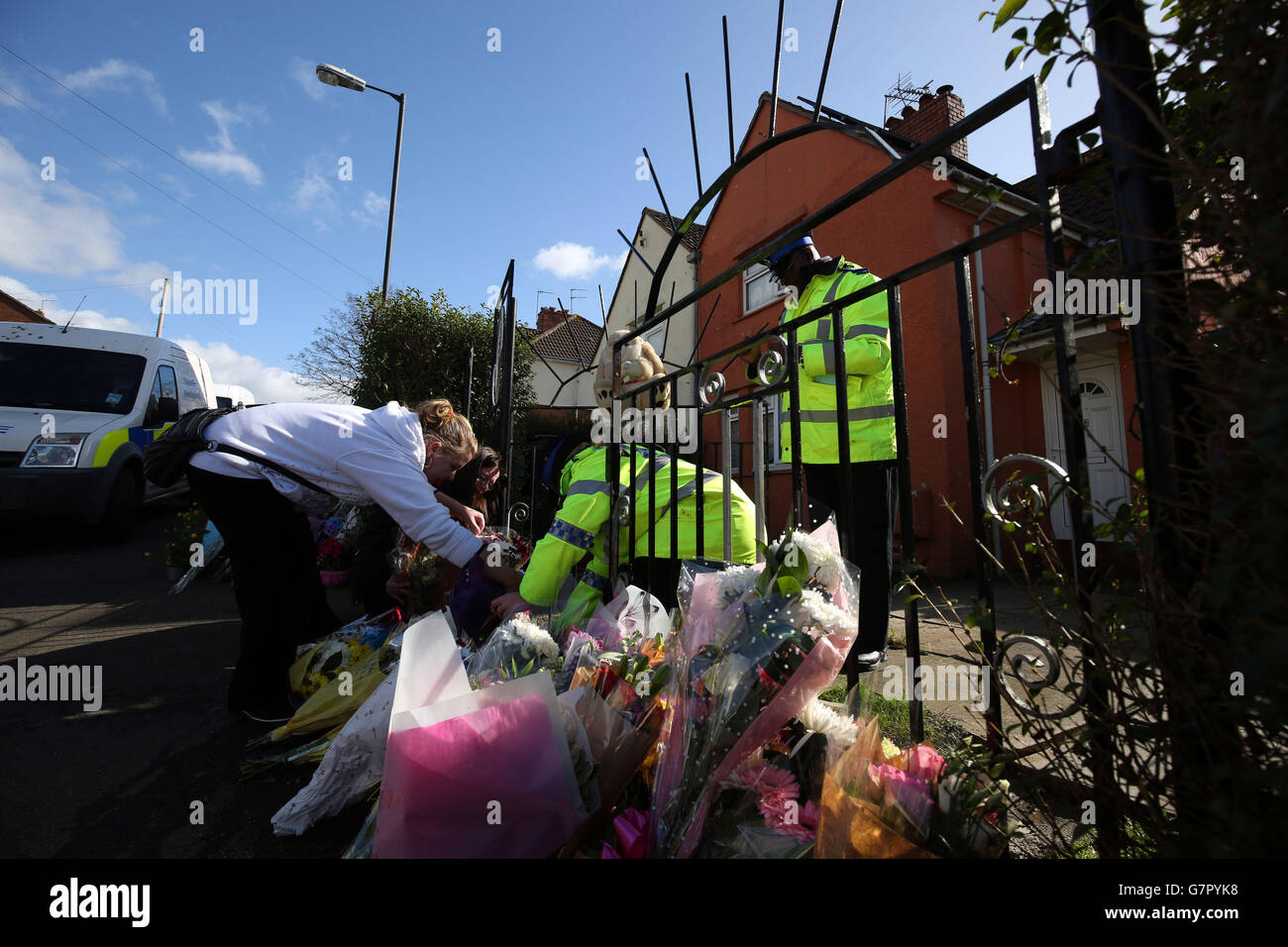 Rebecca Watts missing. Flowers at the family home of Rebecca Watts in ...