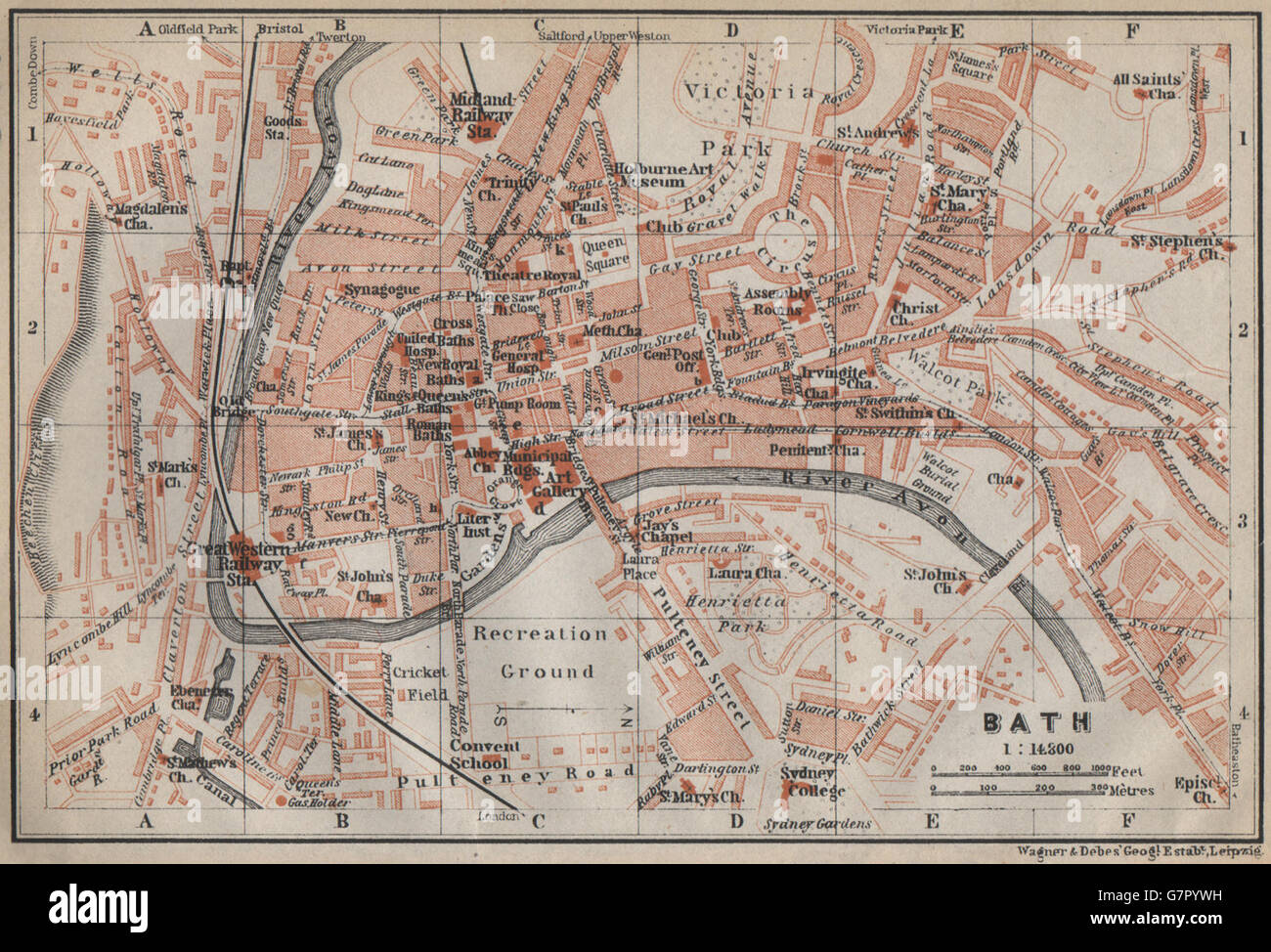 BATH town city plan. Circus Pulteney Bridge Royal Crescent. Somerset ...