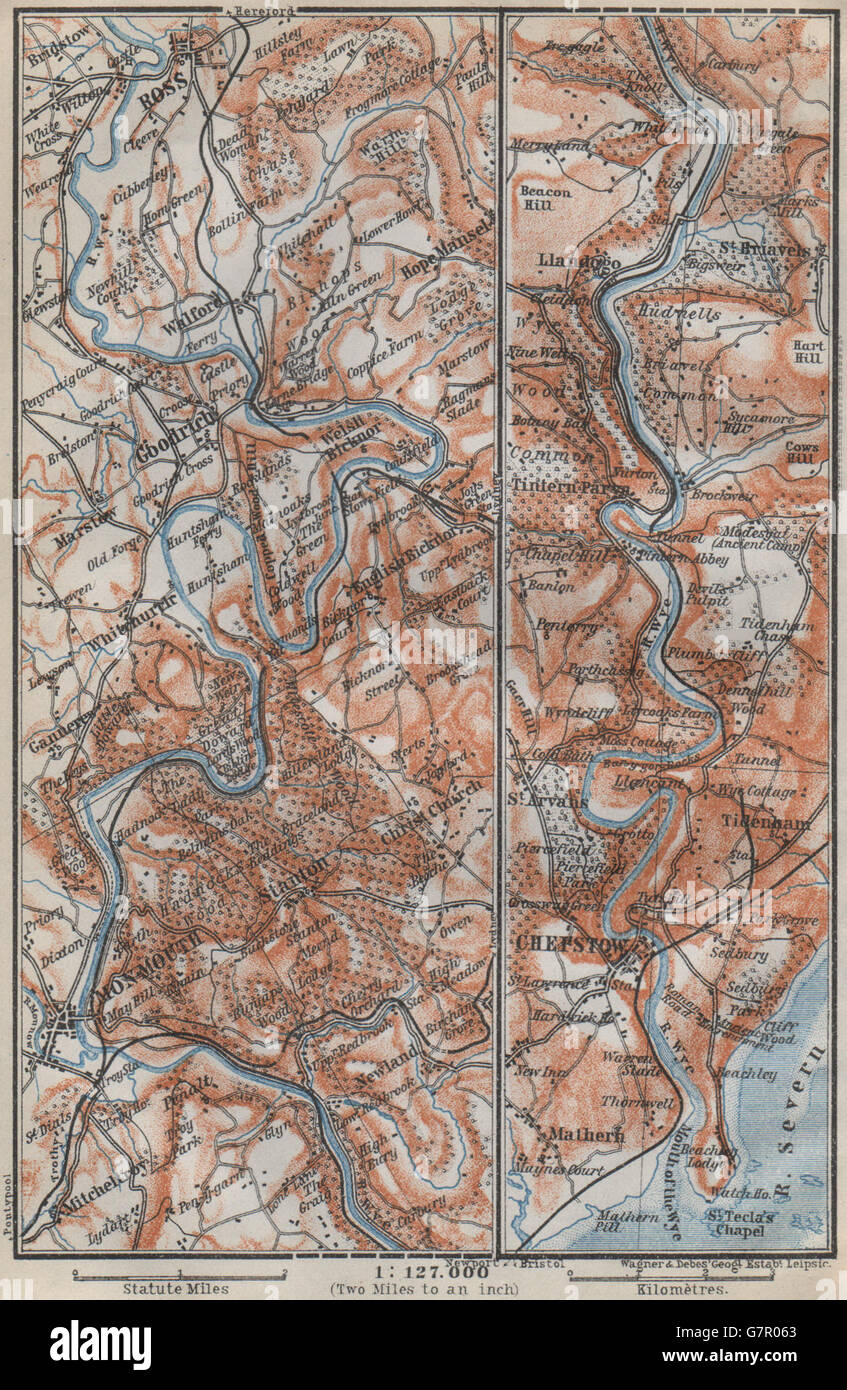 Map of ross on wye hi-res stock photography and images - Alamy