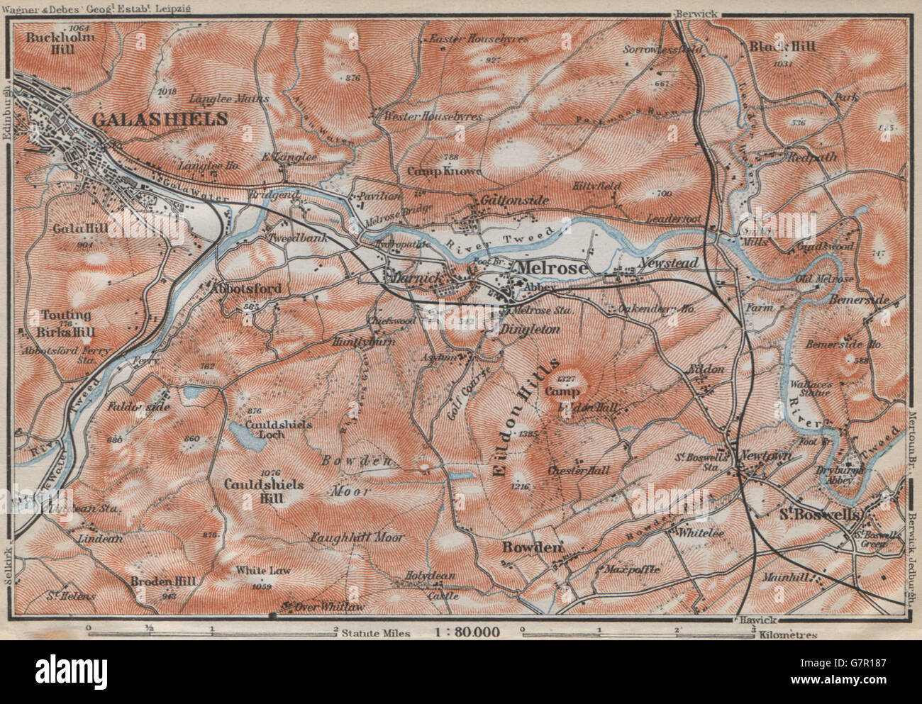 Map of galashiels hi-res stock photography and images - Alamy