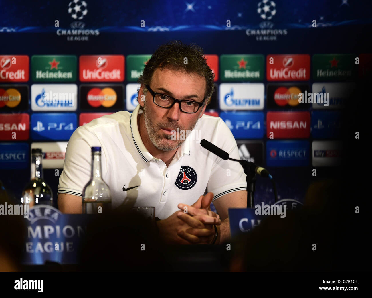 Paris saint germains coach laurent blanc press conference stamford ...