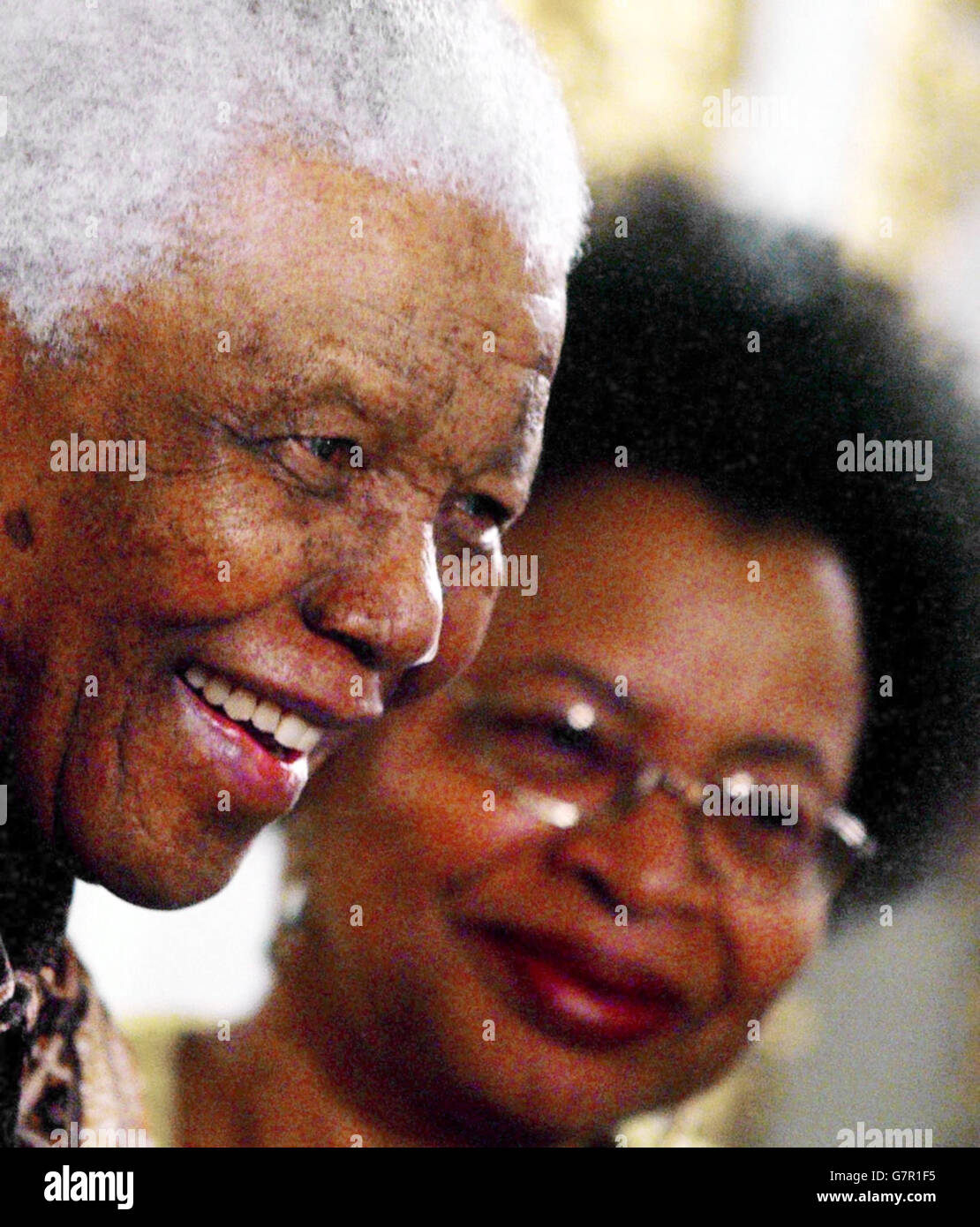 South Africa's former president Nelson Mandela (L) and wife Graca ...