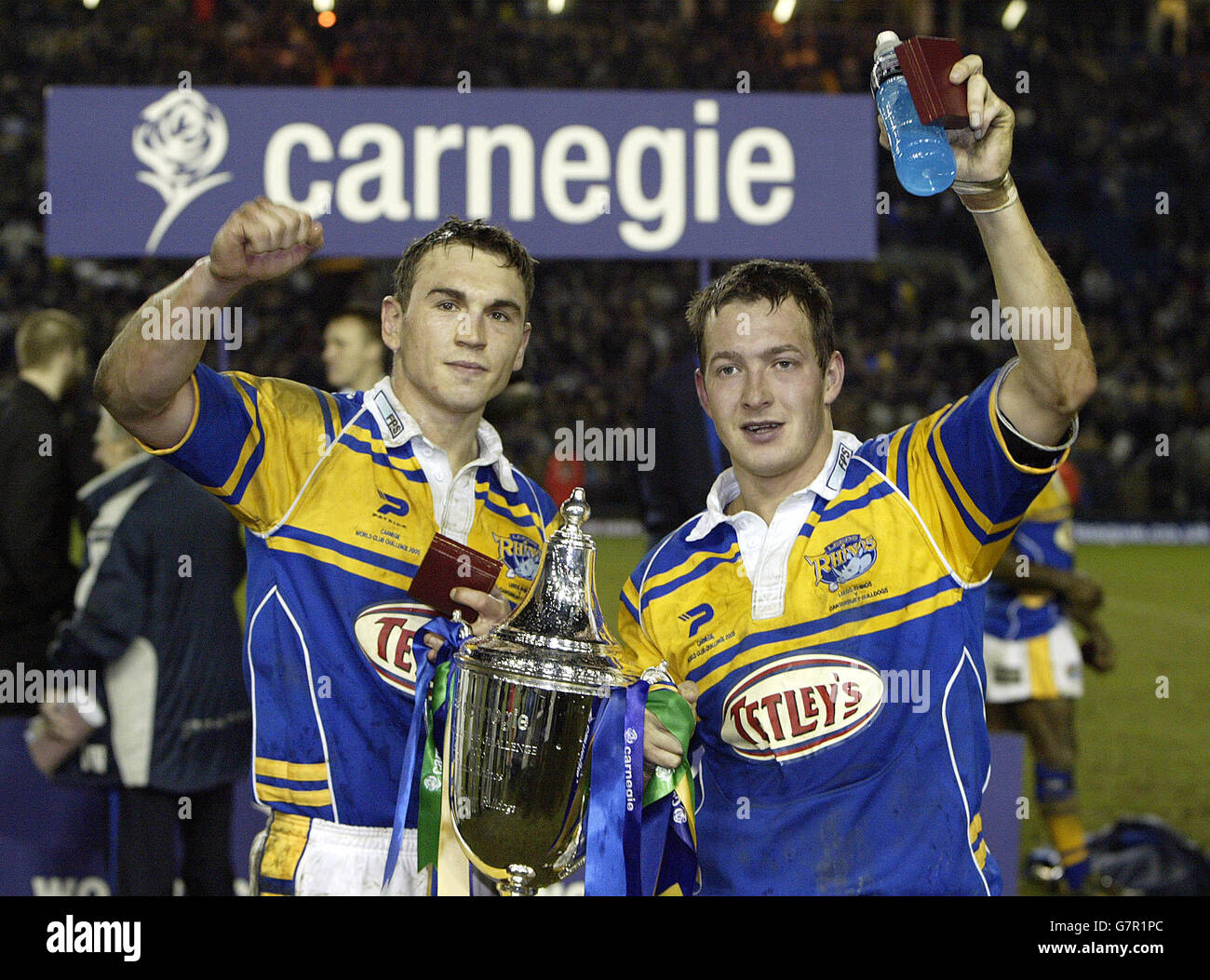 Leeds rhinos kevin sinfield and danny mcguire celebrate hi-res stock ...