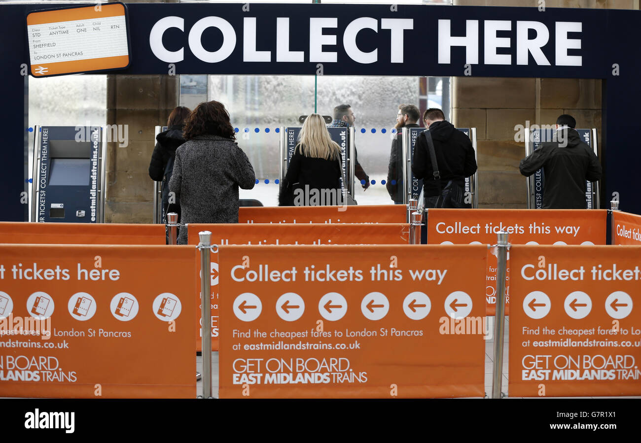 Transport Stock. Train ticket collection at Sheffield station Stock ...
