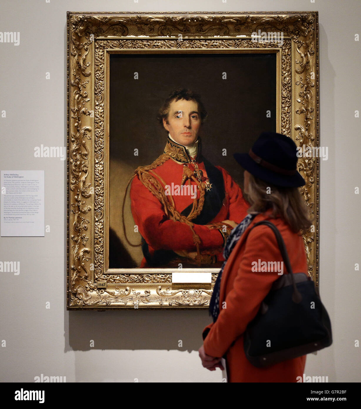 A visitor looking at a portrait of Arthur Wellesley, 1st Duke of ...