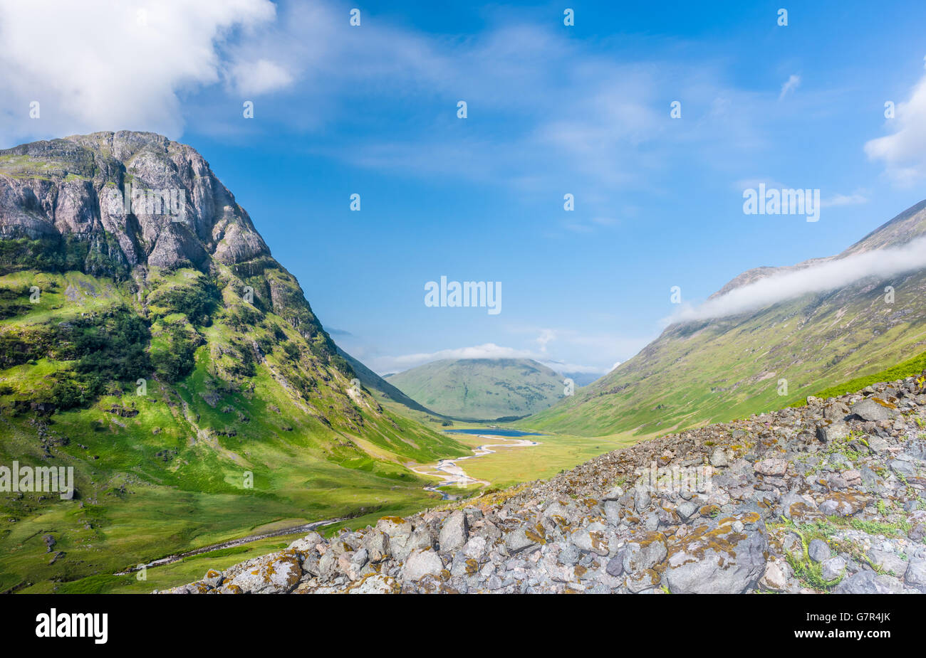 Scottish Highlands Valley at Spring Stock Photo - Alamy