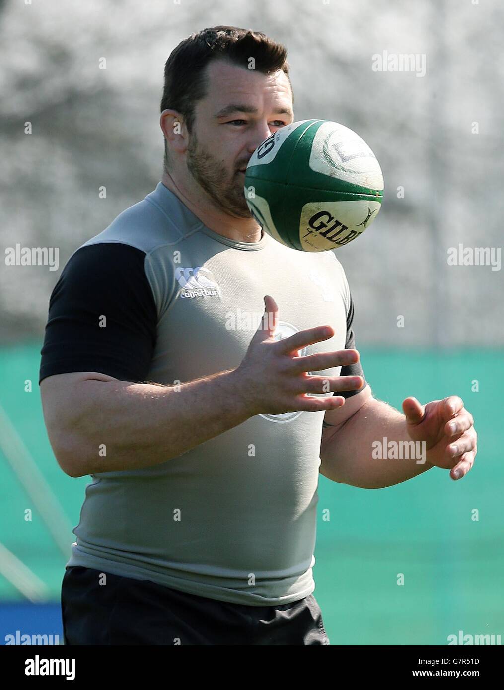 Ireland's Cian Healy during a training session at Carton House, Dublin ...