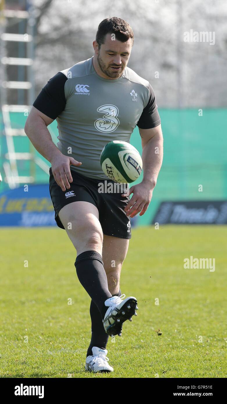 Ireland's Cian Healy during a training session at Carton House, Dublin ...