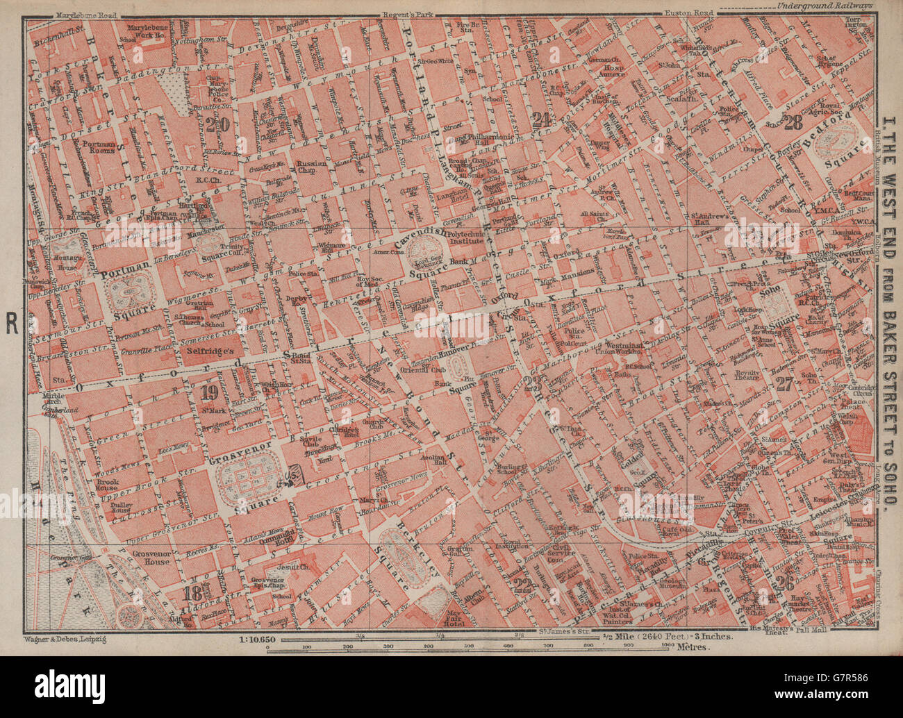 Old london map baker street hi-res stock photography and images - Alamy