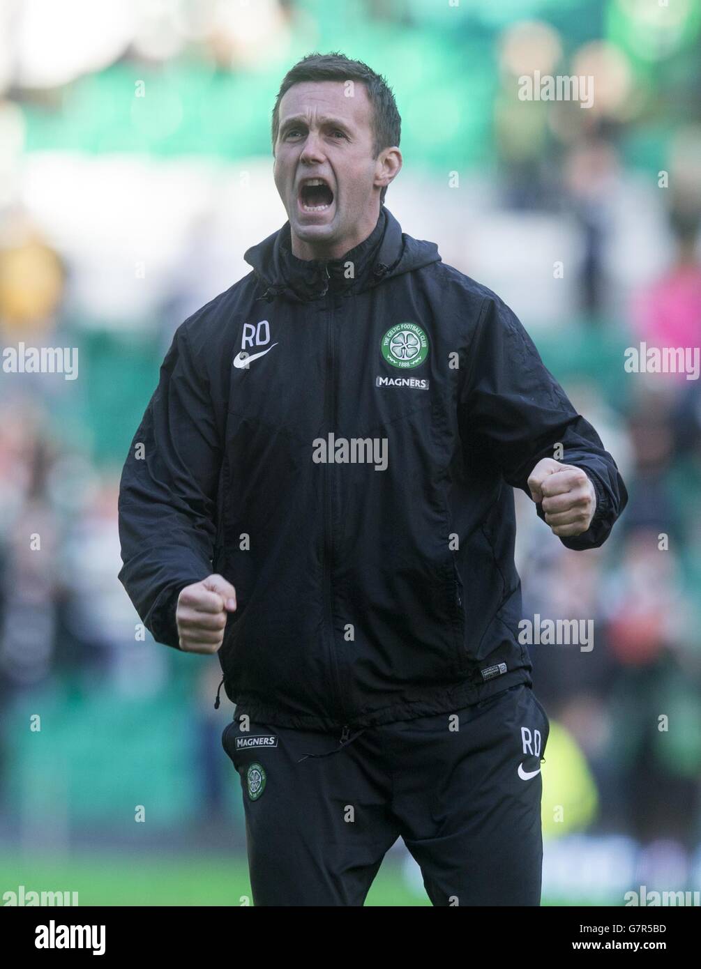 Celtic manager Ronny Deila celebrates at the end during the Scottish ...