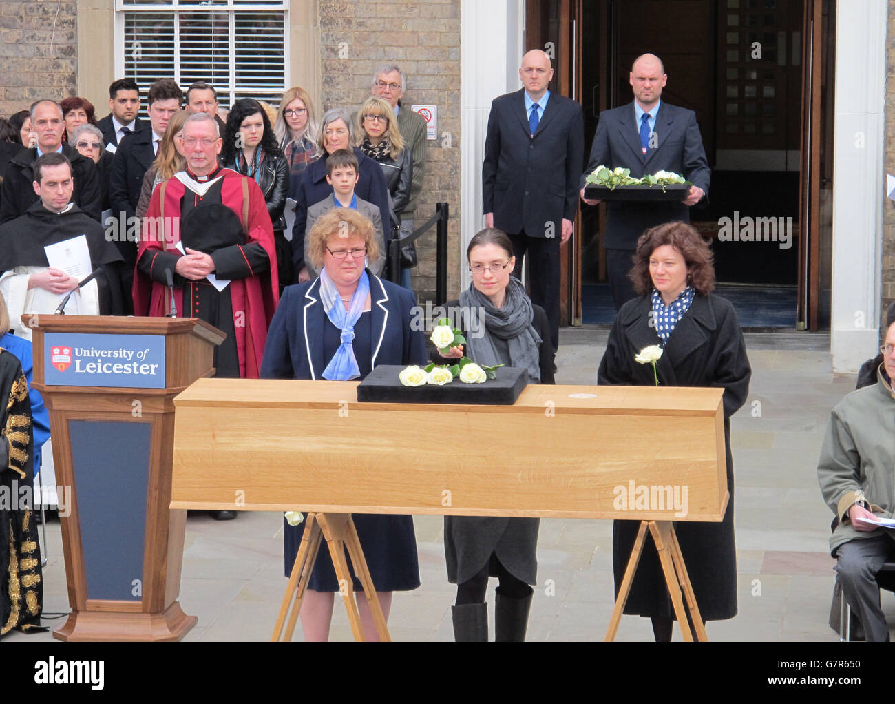 A general view of the ceremony outside Leicester University's Fielding ...
