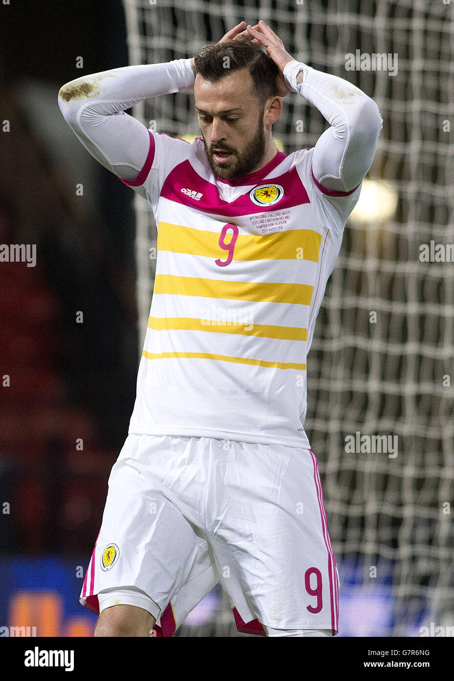 Scotland's Steven Fletcher reacts during the International Friendly at ...