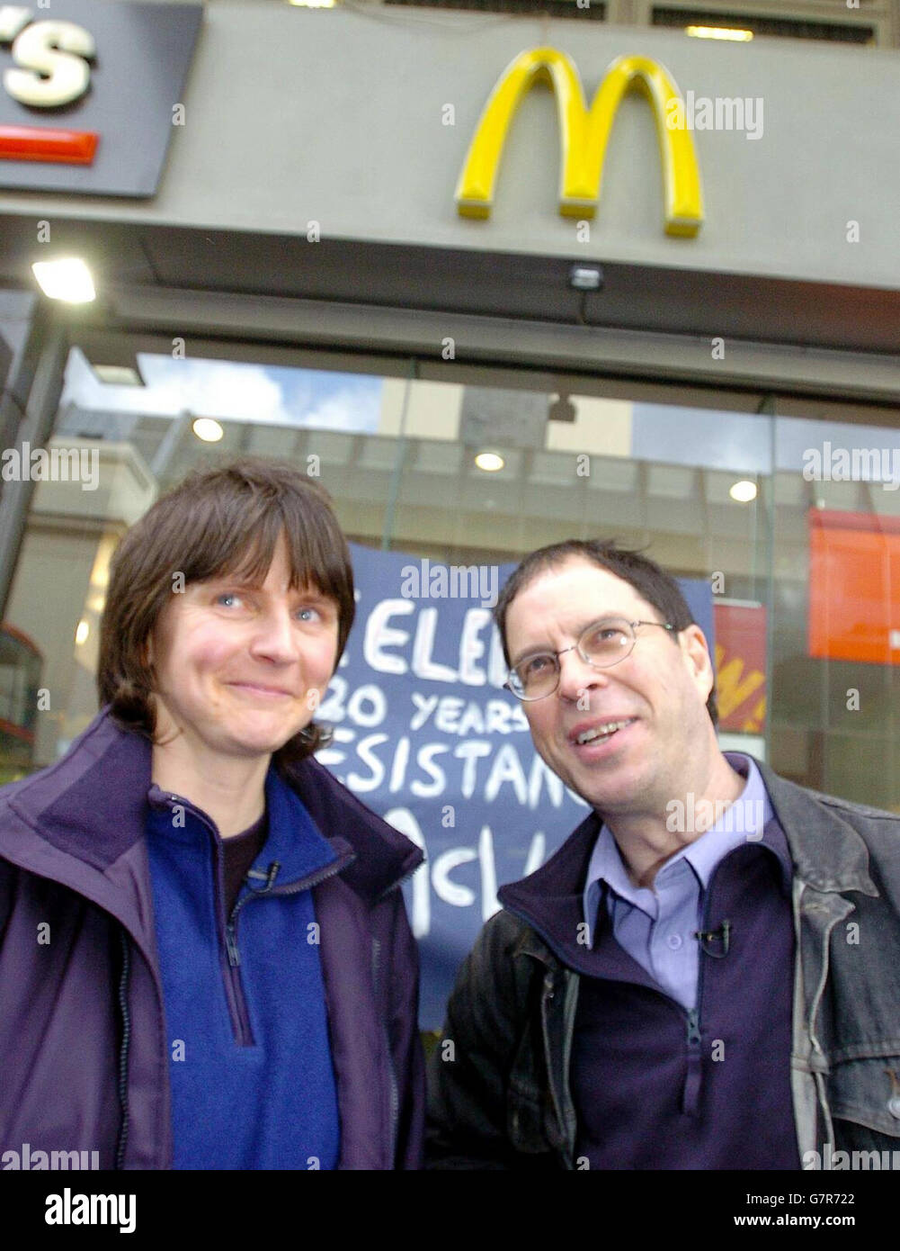 The McLibel 2, Helen Steel and David Morris outside McDonald's in the ...