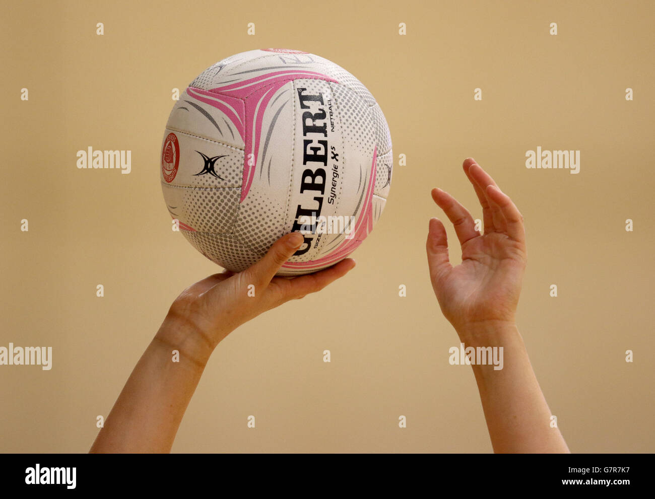 Netball Player Holding Ball High Resolution Stock Photography and ...