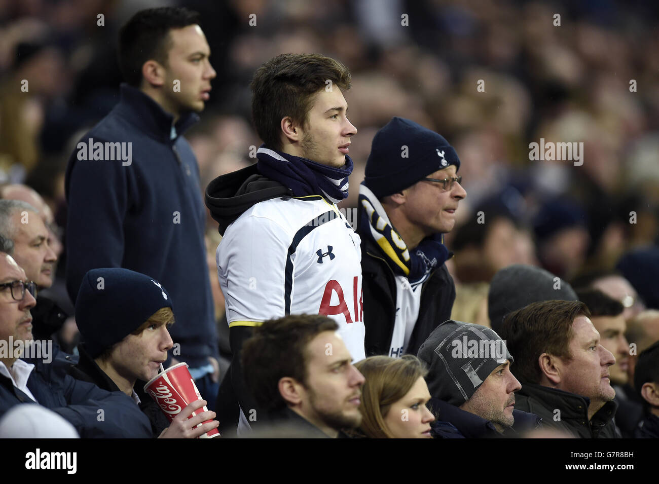 Tottenham hotspur supporters in the crowd at wembley hi-res stock ...