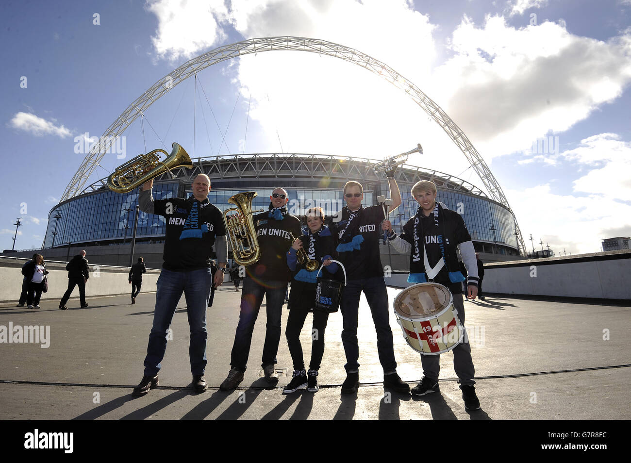 The England Supporters band playing as the Men United band perform next ...