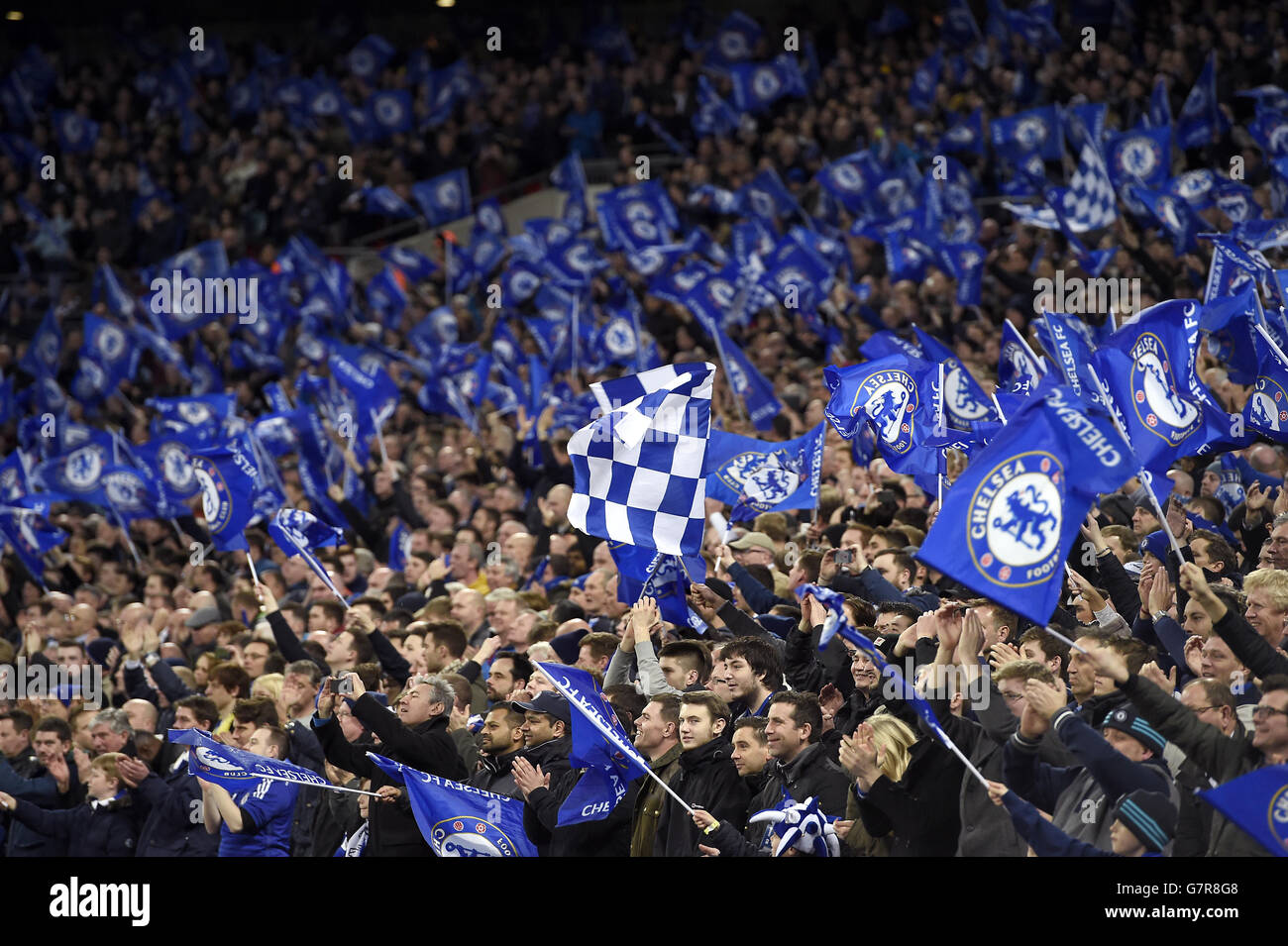 Tottenham hotspur supporters in the crowd at wembley hi-res stock ...