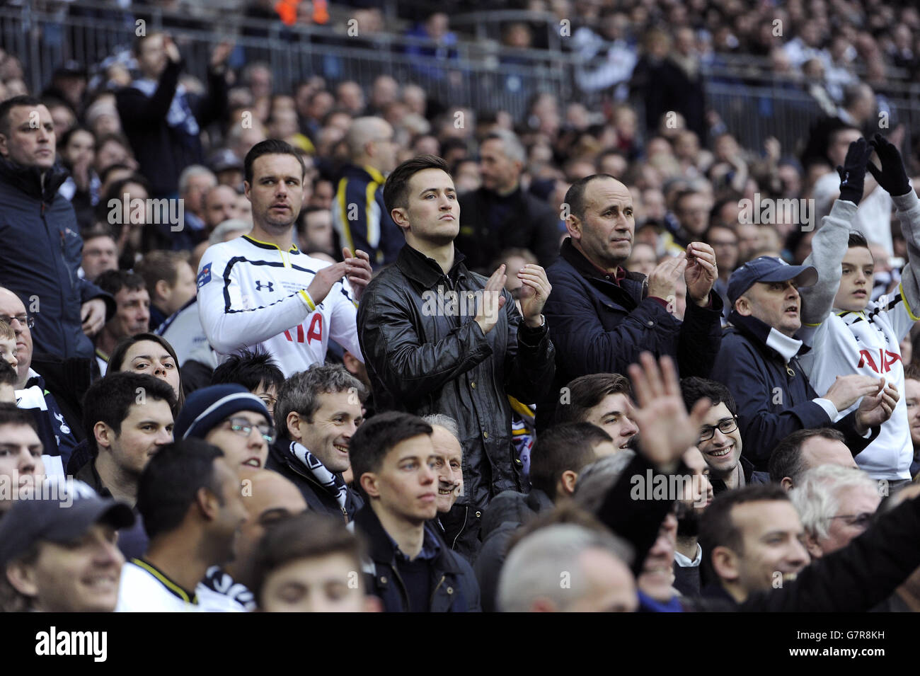 Tottenham hotspur supporters in the crowd at wembley hi-res stock ...