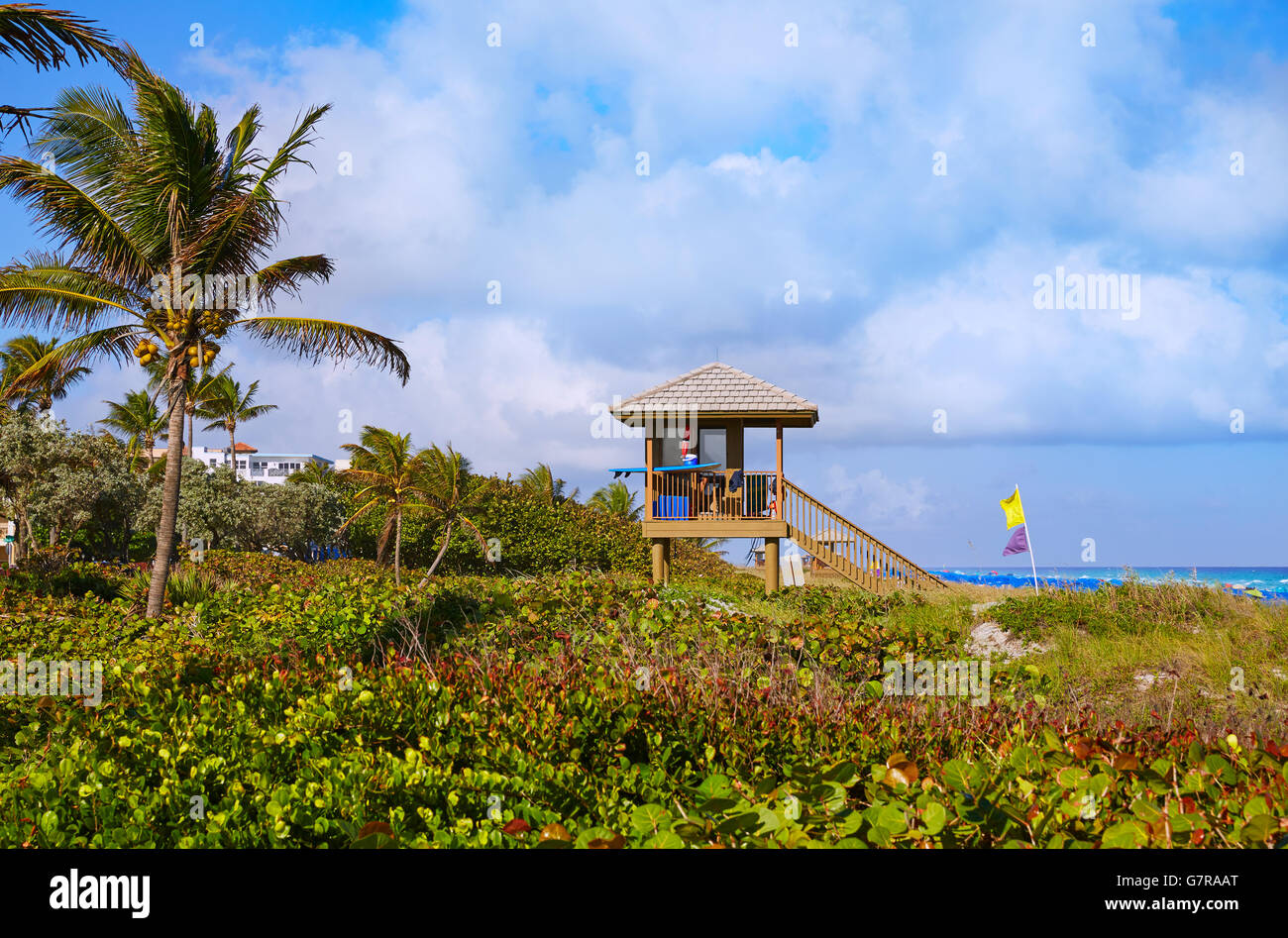 Del Ray Delray beach in Florida USA baywatch tower Stock Photo - Alamy