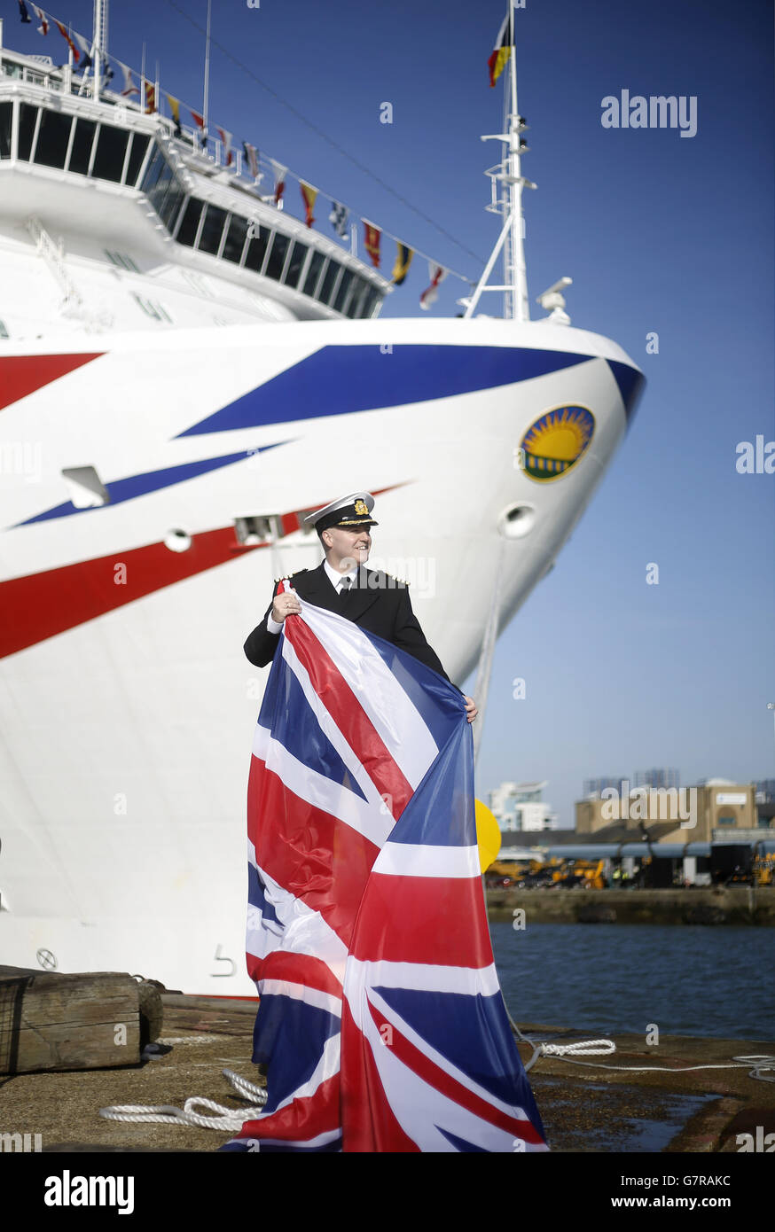 Captain Paul Brown of P&O's newest cruise ship Britannia which has ...
