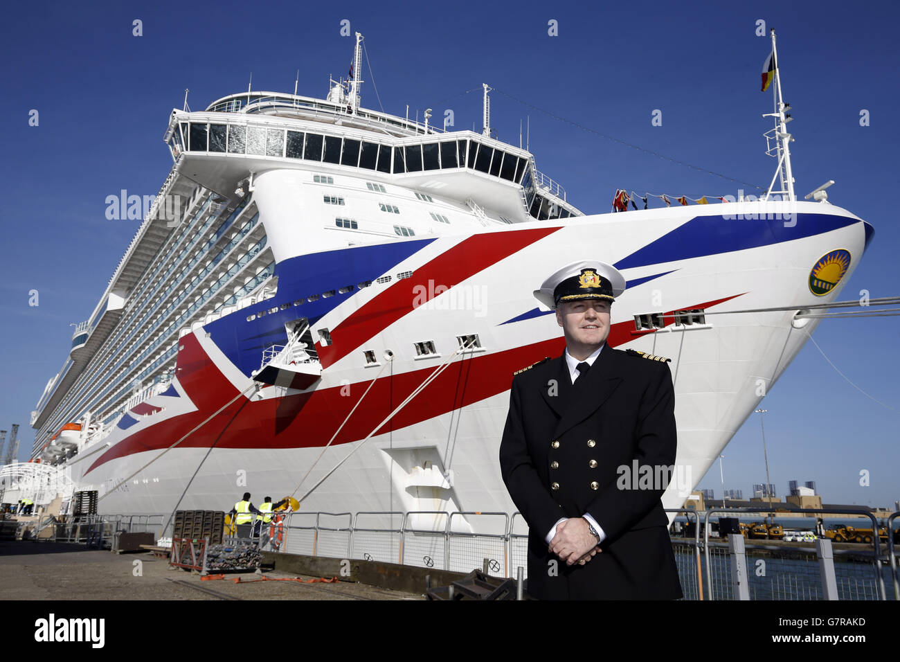 Captain Paul Brown of P&O's newest cruise ship Britannia which has ...