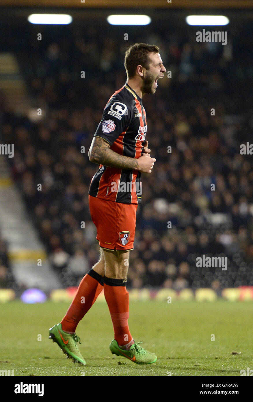 Bournemouths steve cook celebrates hi-res stock photography and images ...