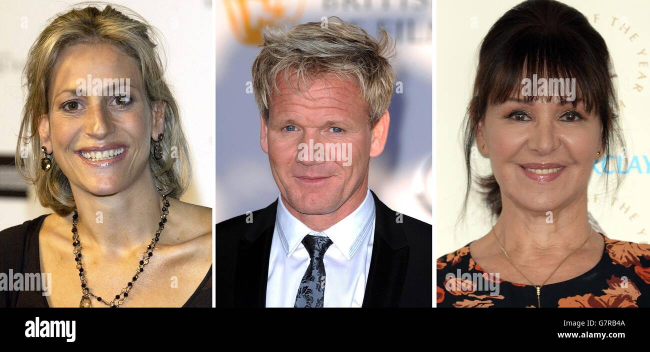 File photos of (from the left) Emily Maitlis, Gordon Ramsay and Arlene ...