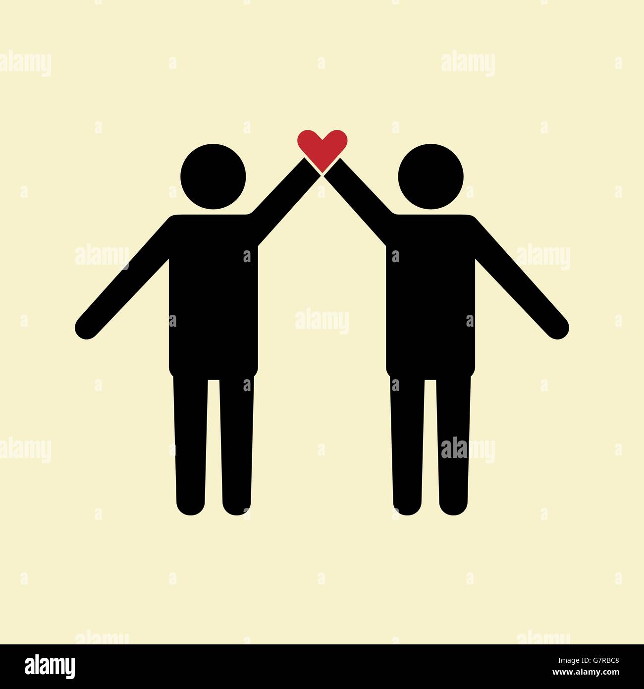 Friendship icon people with heart Stock Vector Image & Art - Alamy