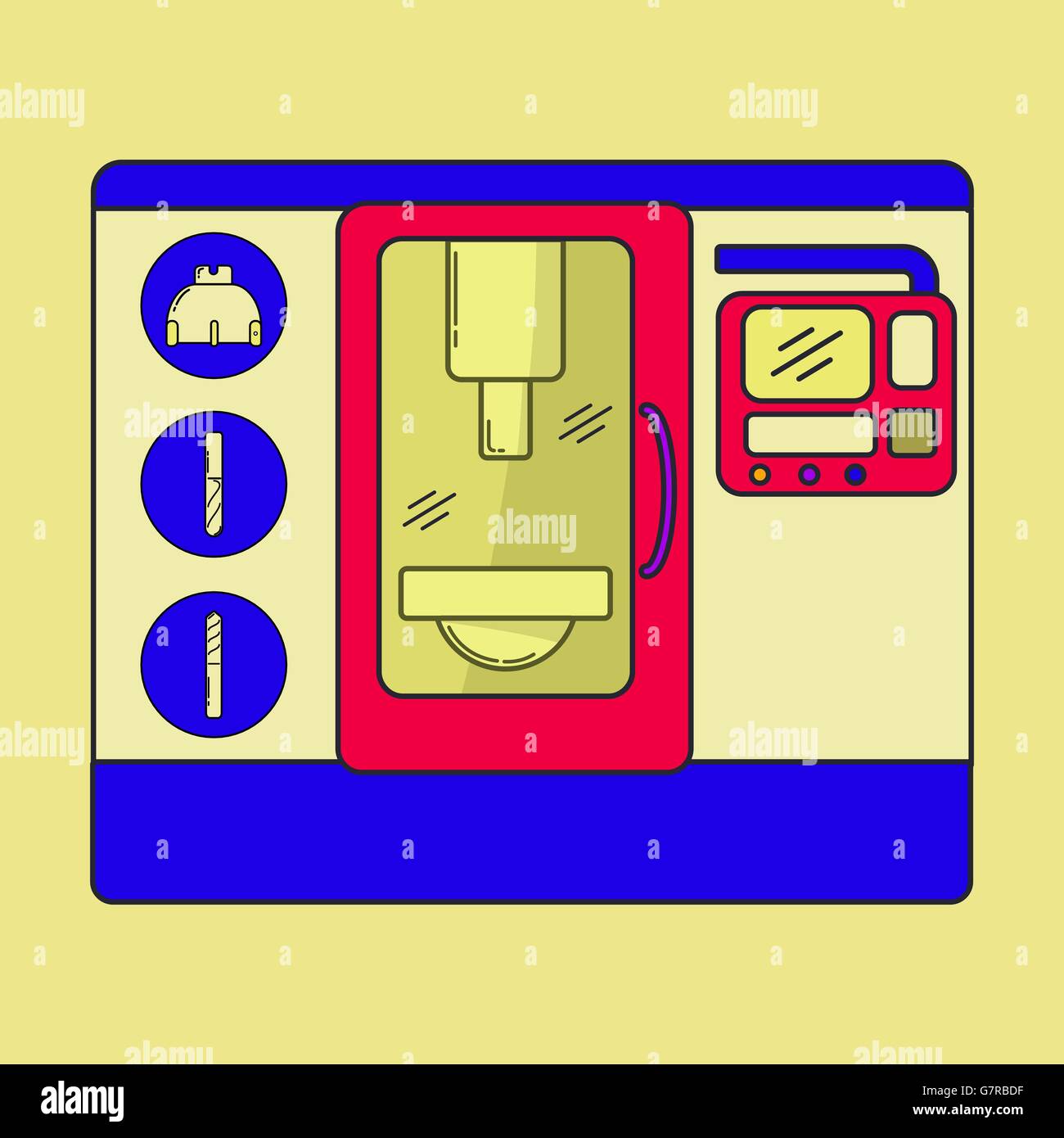 Modern lathe in workshop Stock Vector Images - Alamy