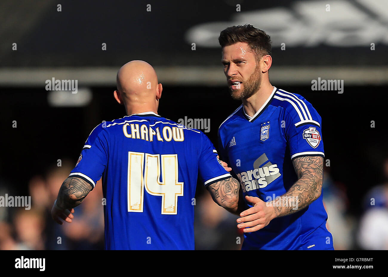 Ipswich Town's Daryl Murphy (right) celebrates scoring his sides first ...