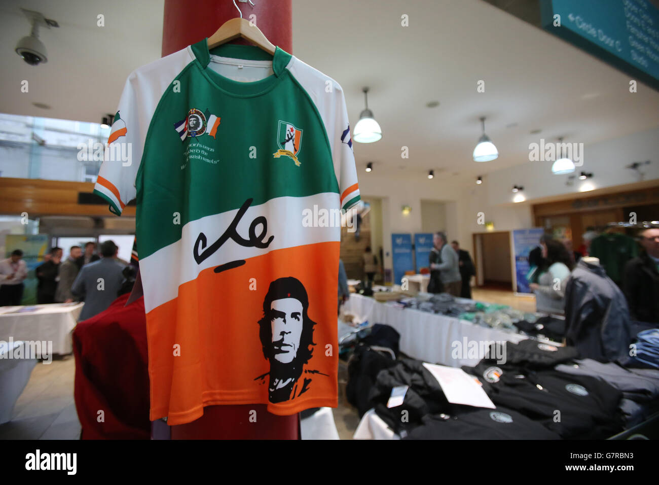 Merchandise for sale at the Sinn Fein Ard Fheis at the Millenium Forum ...
